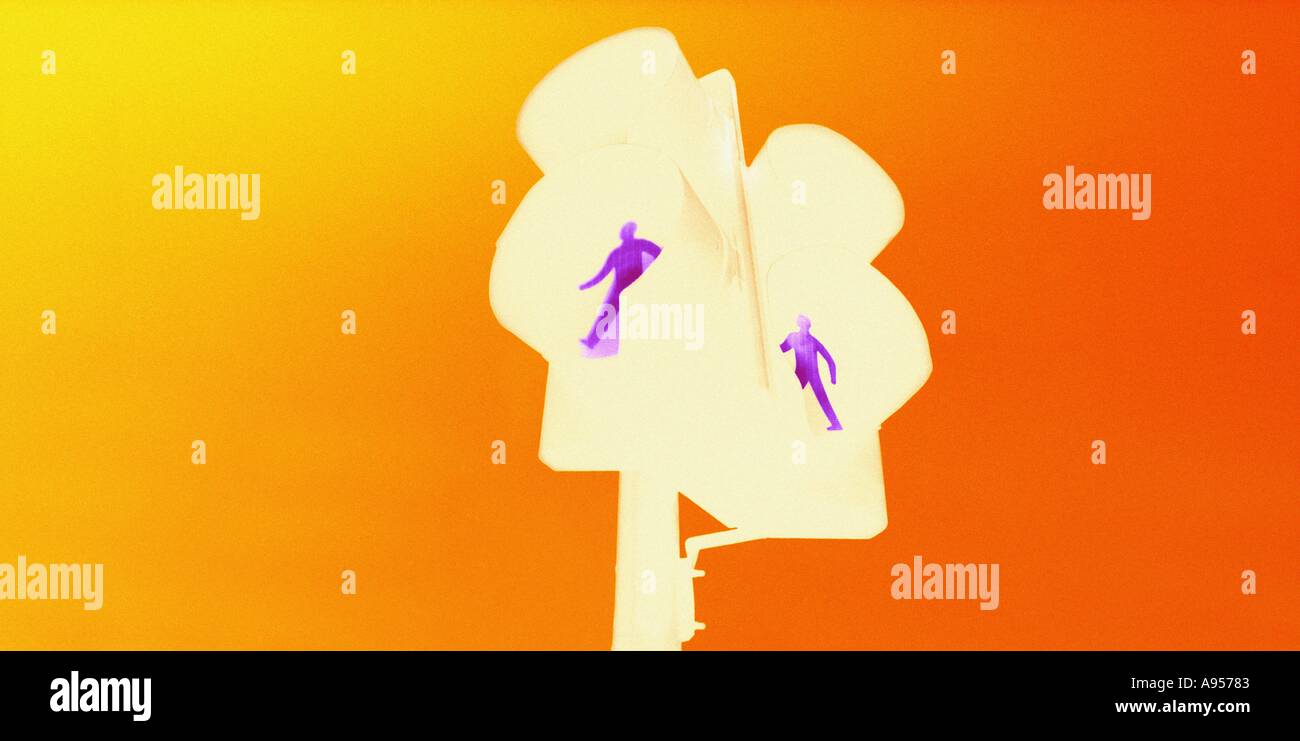 Photograph of pedestrian crossing walk signal lights Stock Photo - Alamy