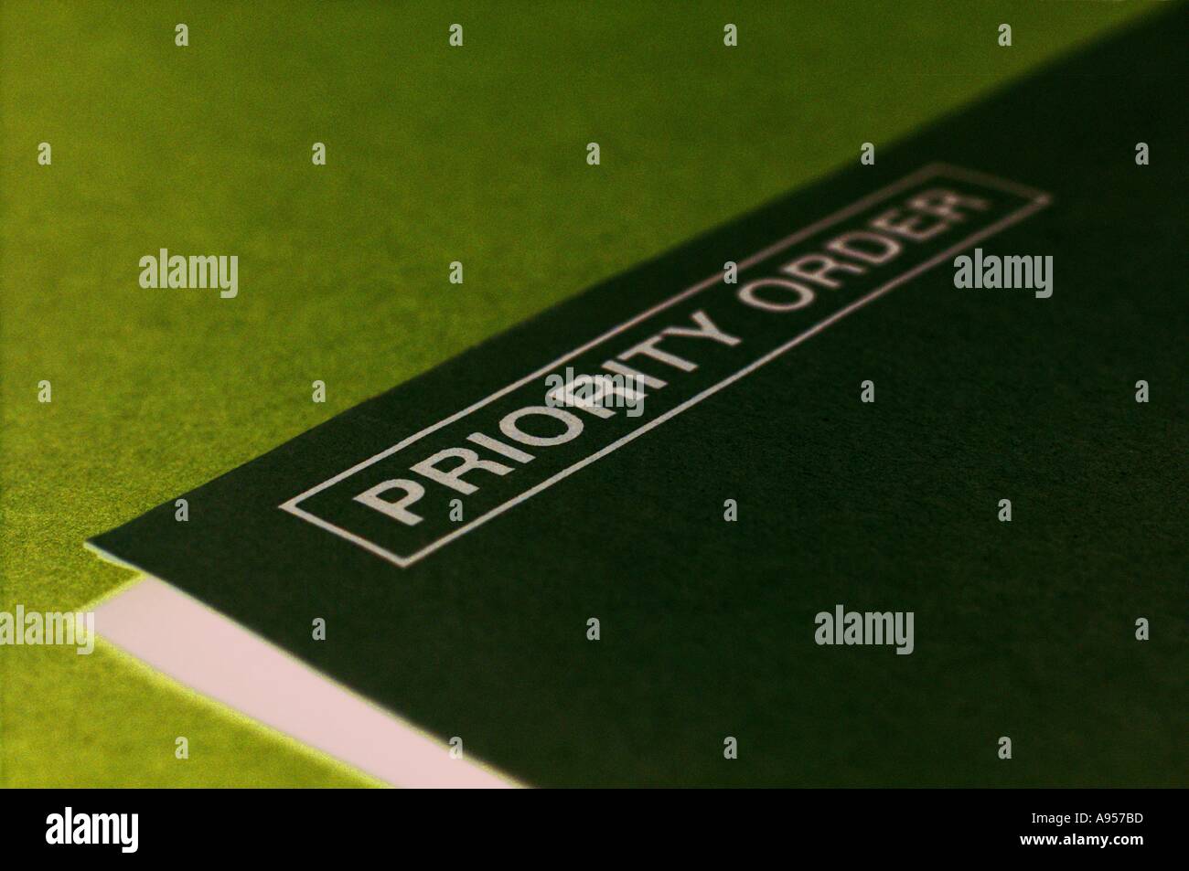 Photograph of priority order envelope Stock Photo - Alamy