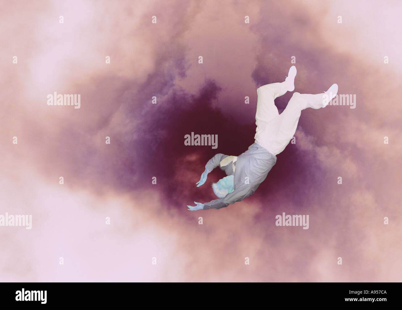 Photograph of man jumping or falling Stock Photo - Alamy