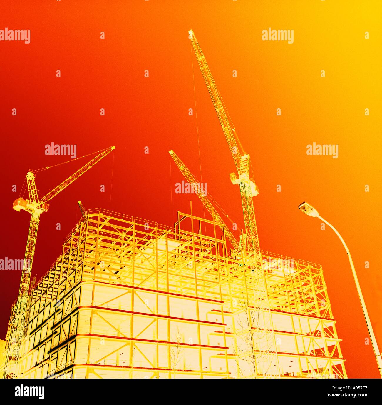 Photograph of large office structure on construction site Stock Photo ...