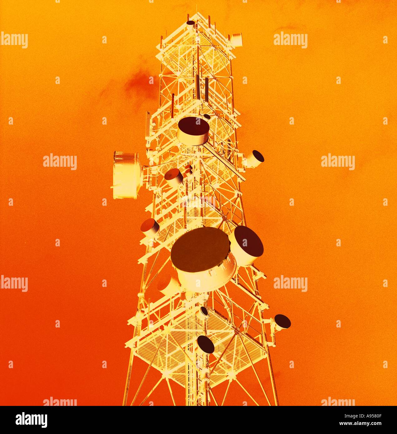 Photograph of microwave communications mast Stock Photo - Alamy