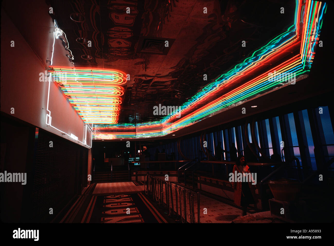 Neon lights on the ceiling in a modern building Stock Photo - Alamy