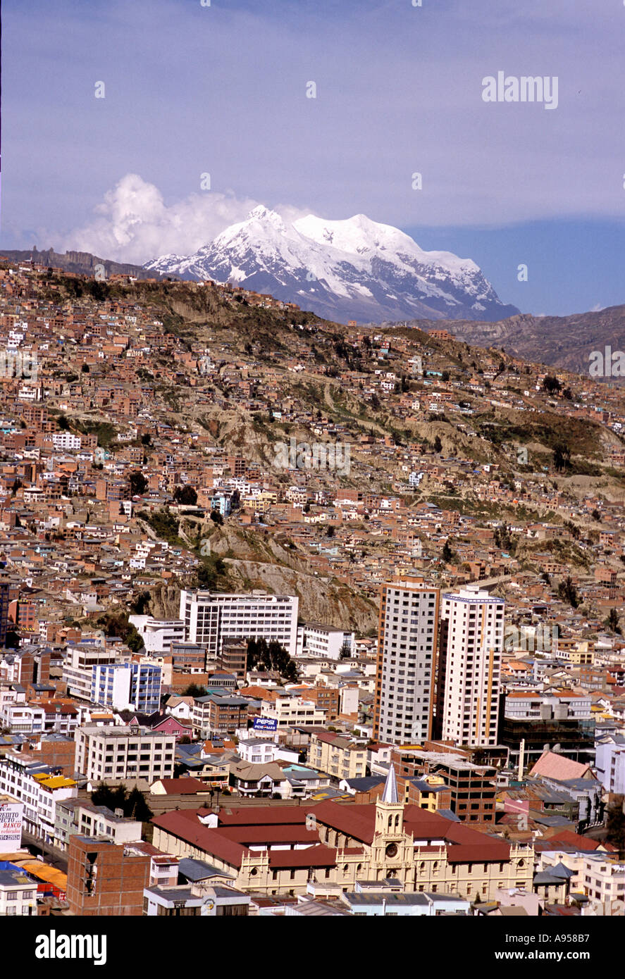 illimani mountain la paz bolivia Stock Photo - Alamy