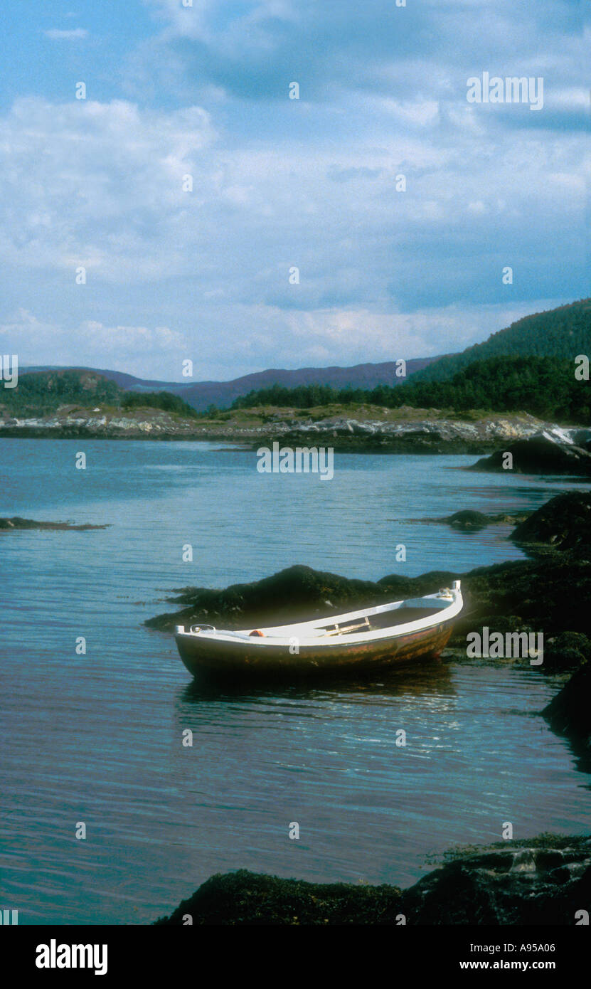An indigenous clinker built double ended fishing boat at Otteroya Nord ...