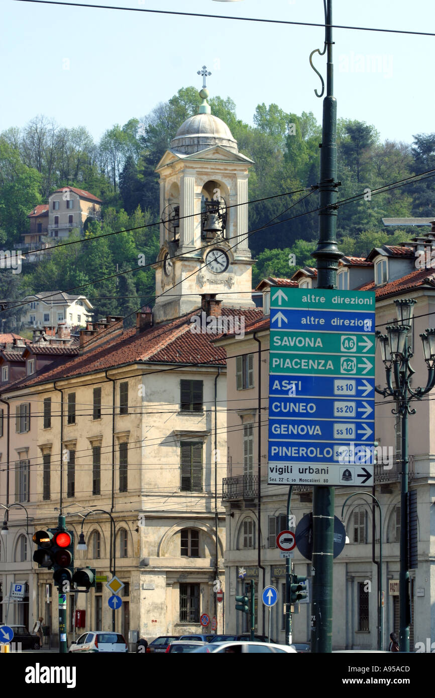 Buildings and road Turin Italy Stock Photo - Alamy