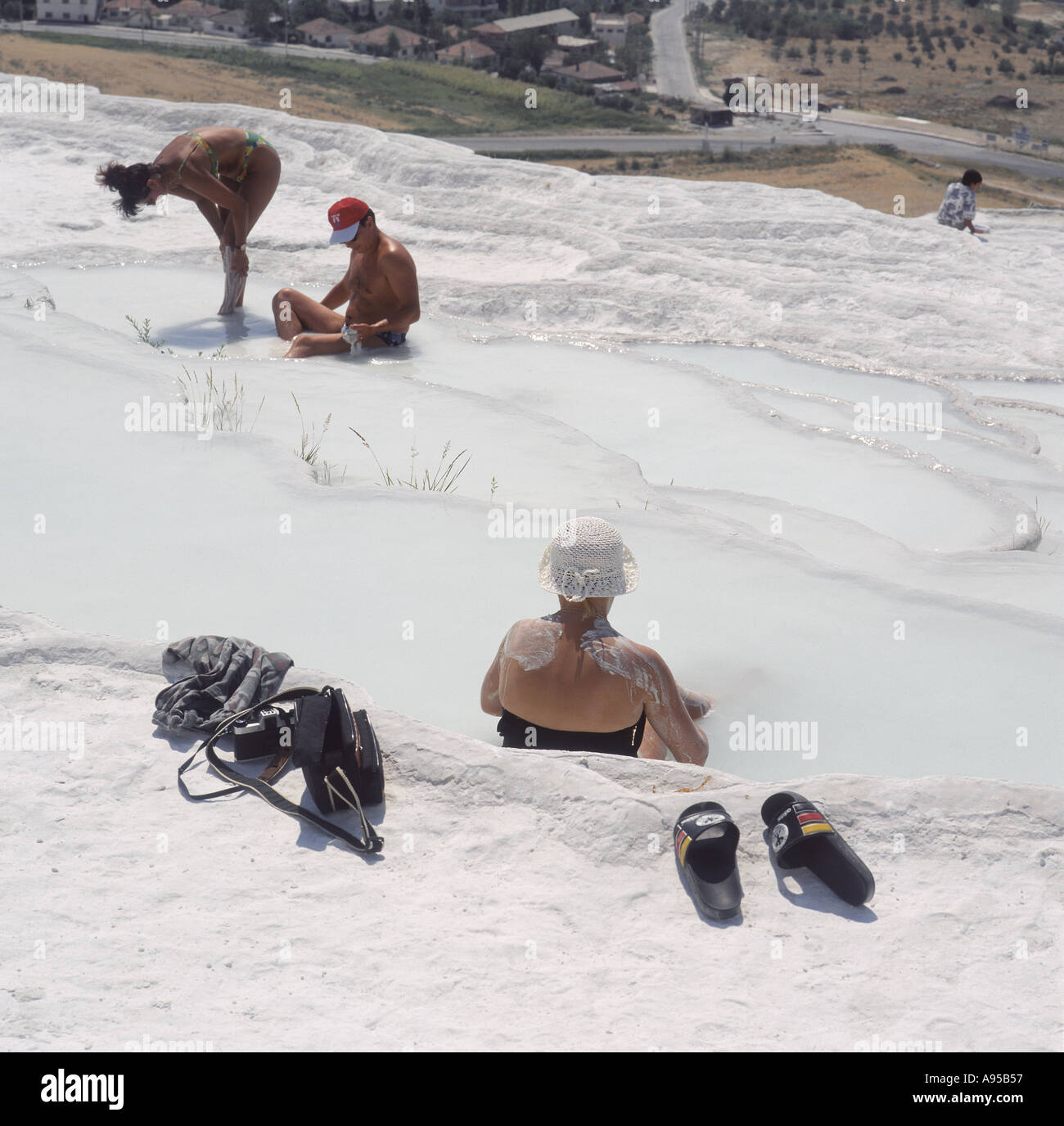 People bathing in Pamukkale Turkey Stock Photo - Alamy