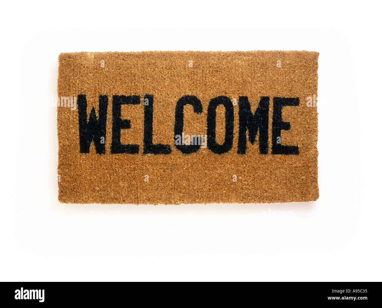 Welcome Mat against white background Stock Photo - Alamy