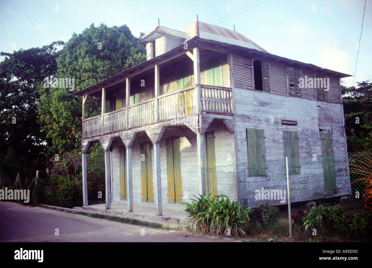 French colonial house built by settlers La Digue Seychelles Stock Photo ...
