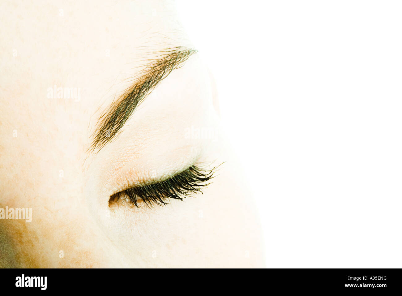 Female's closed eye Stock Photo - Alamy