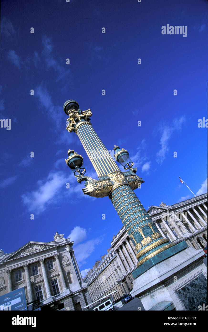 Ornate lamp post place de la concorde paris france Stock Photo - Alamy