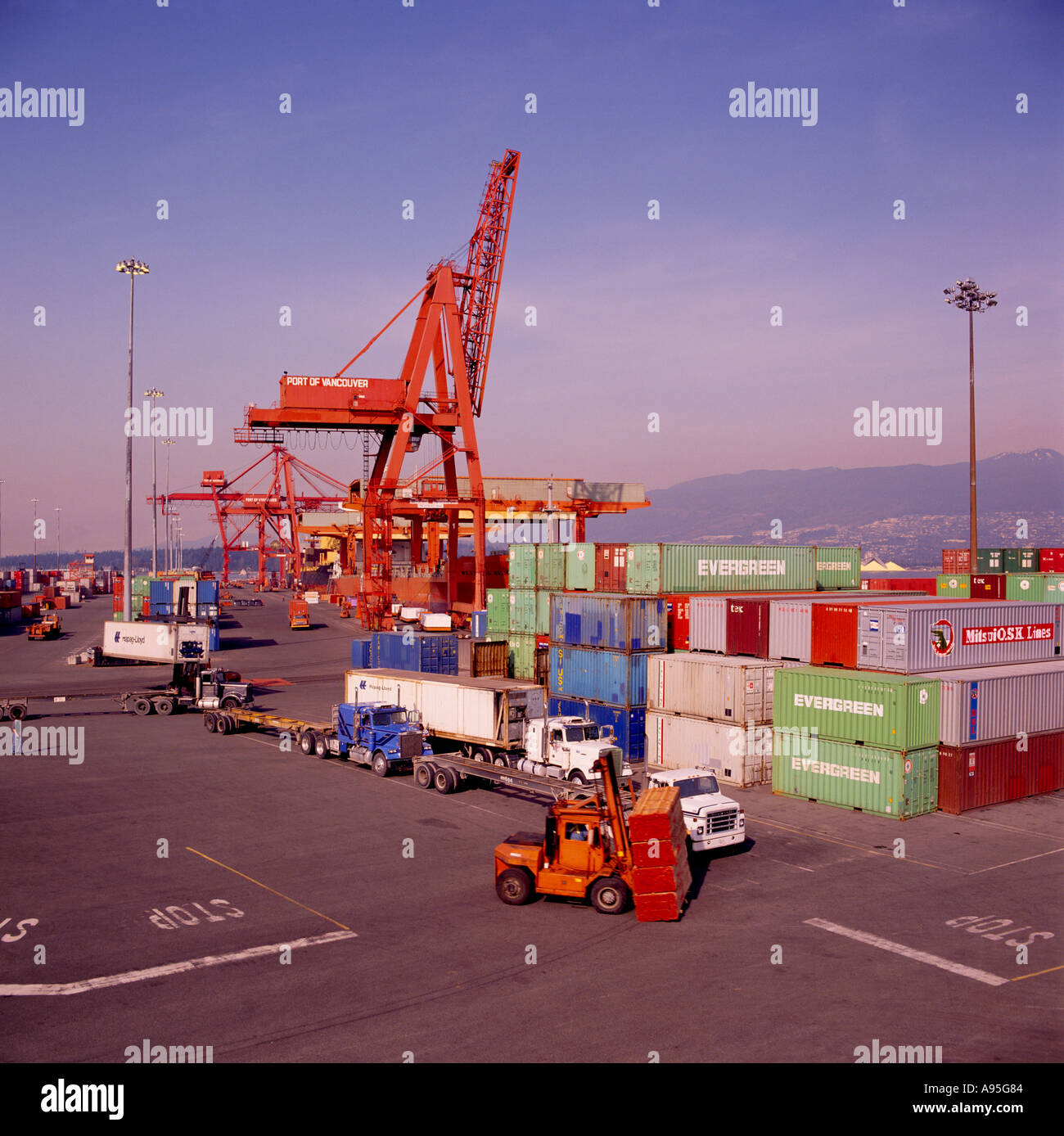 Container Terminal at the Vancouver Harbour Waterfront in the City of ...