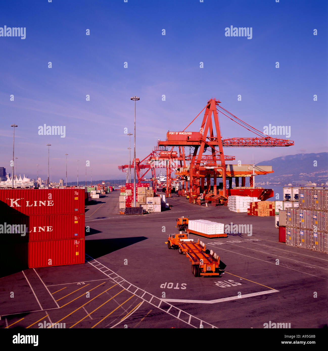 Container Terminal at the Vancouver Harbour Waterfront in Vancouver ...