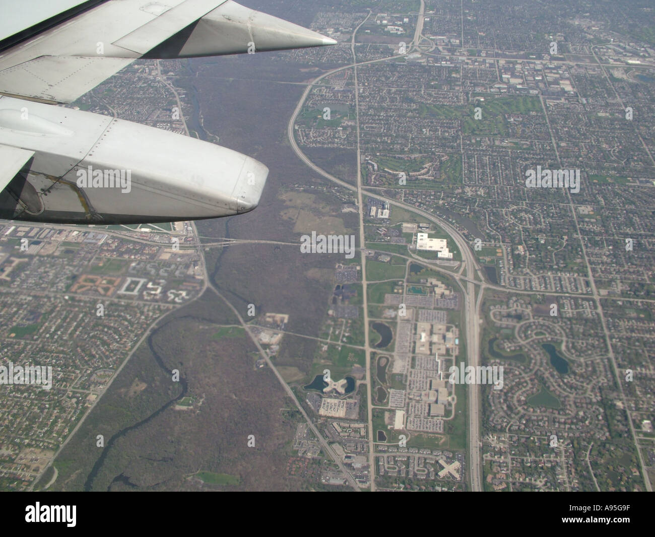 Chicago from a plane hi-res stock photography and images - Alamy