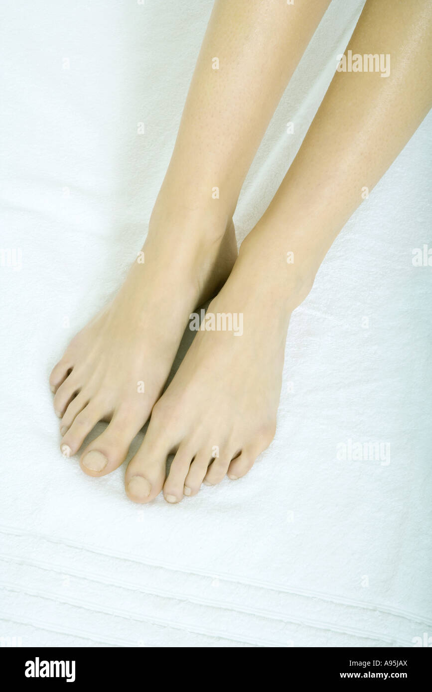 Woman's lower legs and feet, close-up Stock Photo - Alamy