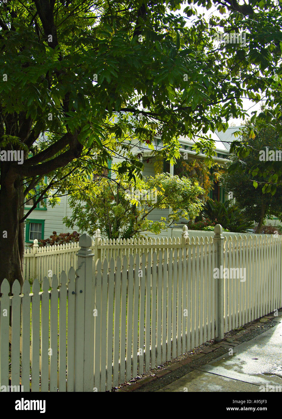 Fencing around Colonial style housing Auckland new Zealand Stock Photo ...