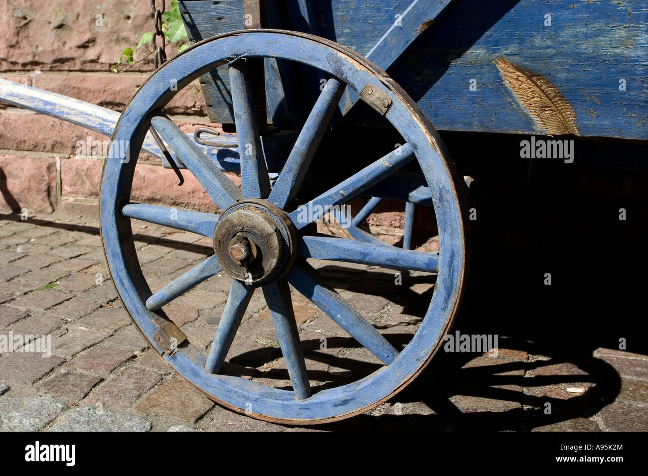Blue Cart Wheel, Germany Stock Photo - Alamy