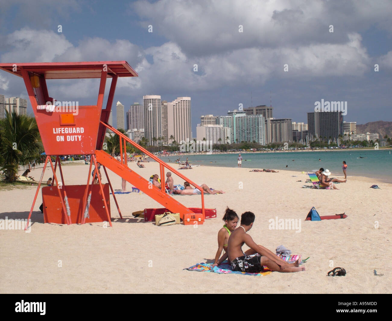 Lifeguard waikiki beach oahu hawaii hi-res stock photography and images ...