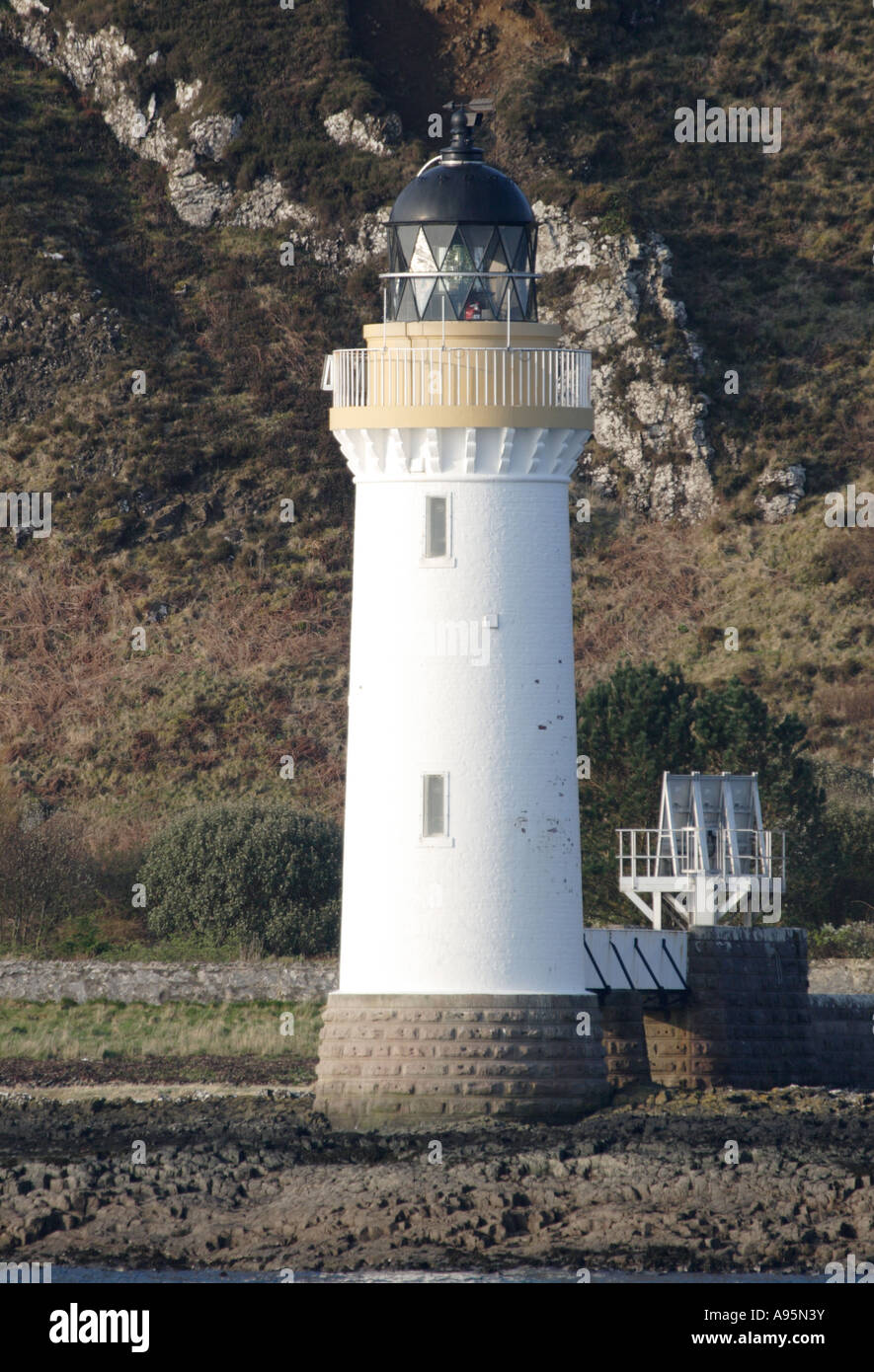 Rubha nan gall Lighthouse, in Sound of Mull,Isle of Mull, Scotland, UK ...