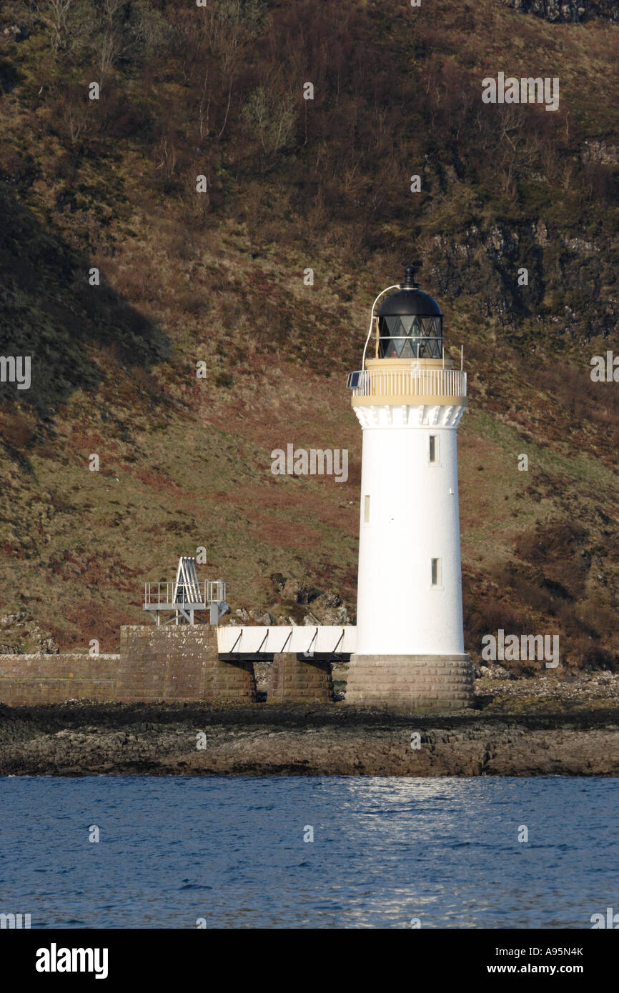 Rubha nan gall Lighthouse, in Sound of Mull,Isle of Mull, Scotland, UK ...