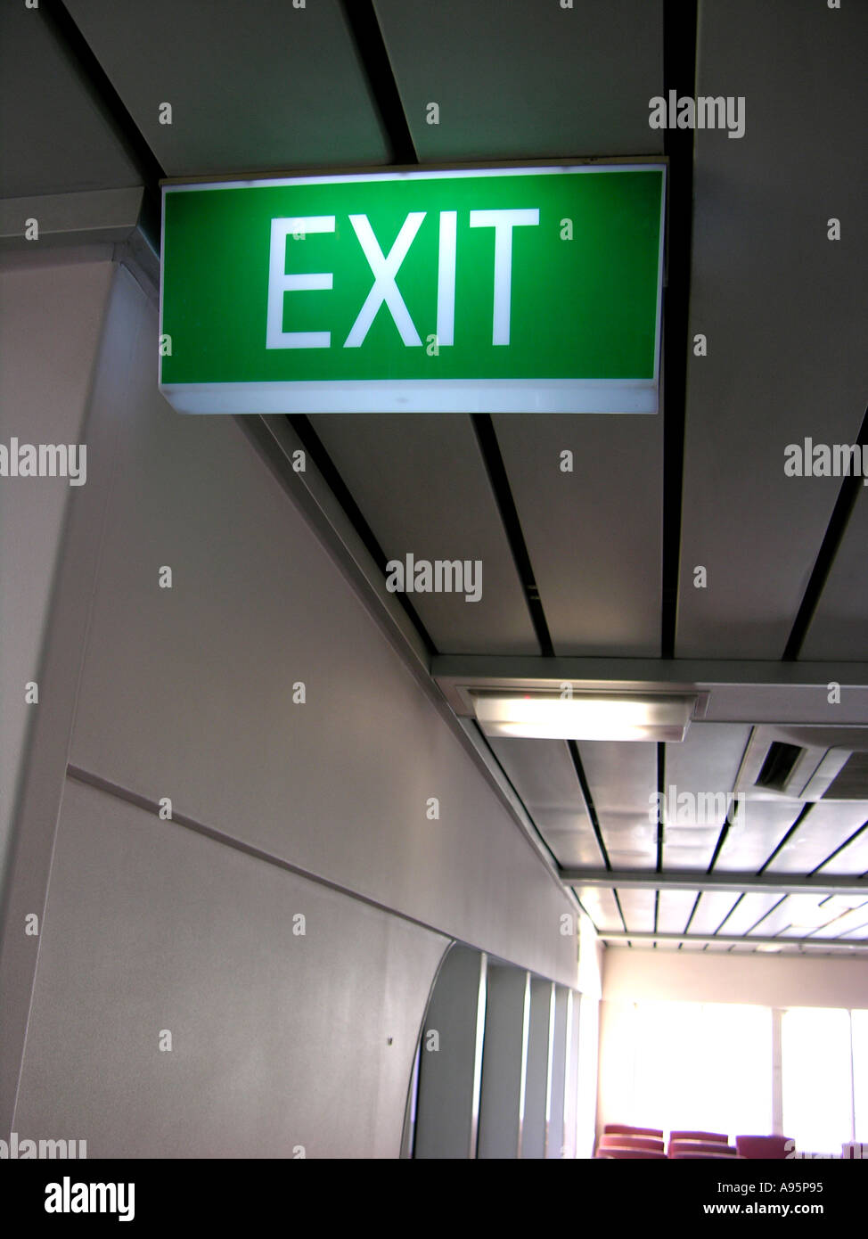 Exit sign on interior hi-res stock photography and images - Alamy