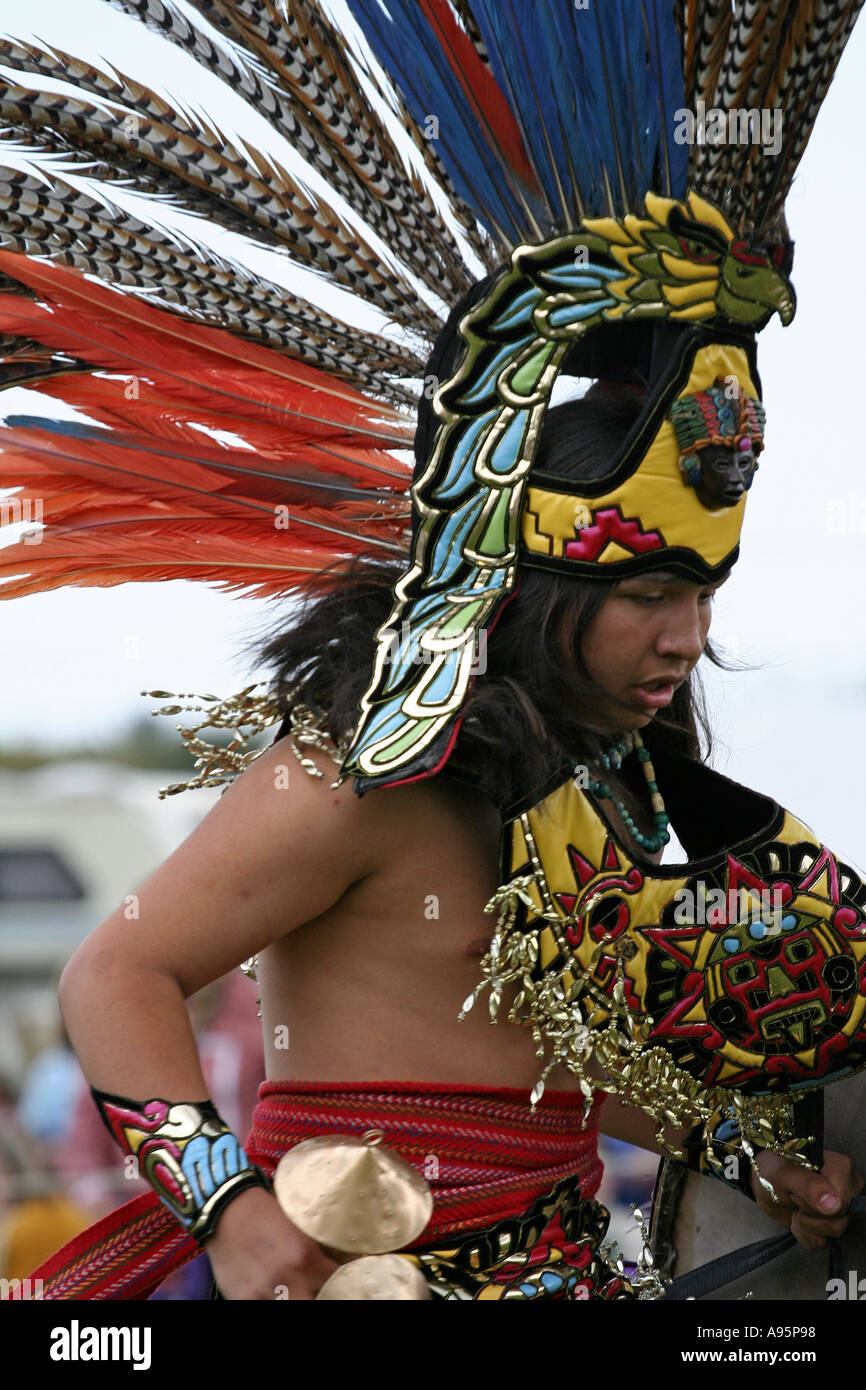 Tlacopan Aztec Indian Ritual Dancers at spring Pow Wow Topsfield ...
