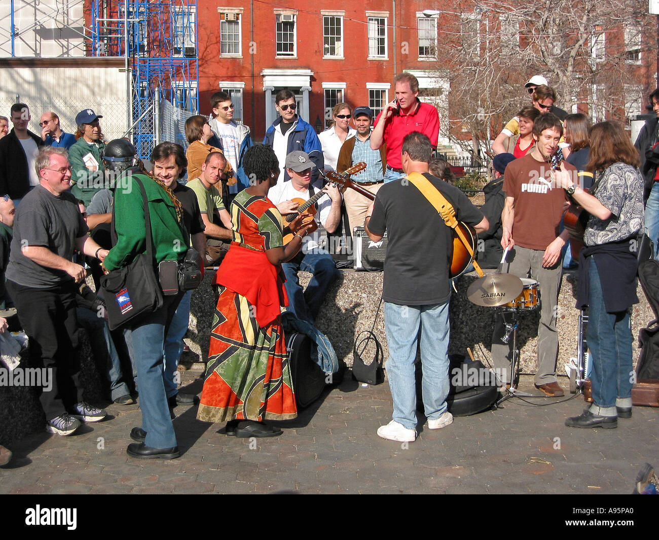 street musicians at Washington Square Manhattan New York City Stock ...