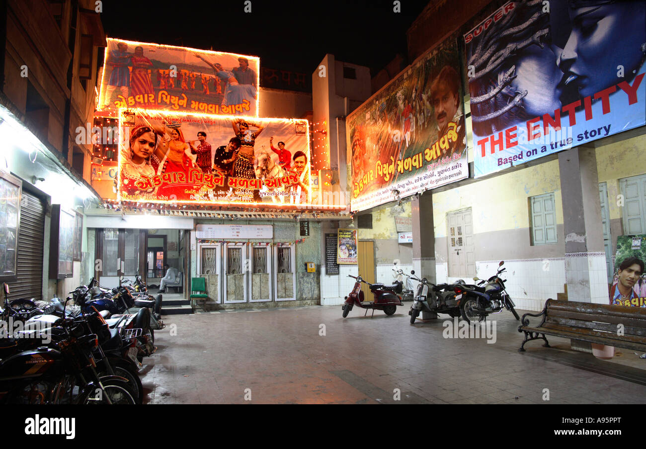 Film poster billboards outside cinema, Ahmedabad, Gujarat, India Stock ...