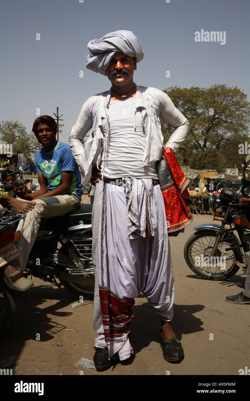 Male member of Rabari tribe in traditional costume in Anjar, Kutch ...