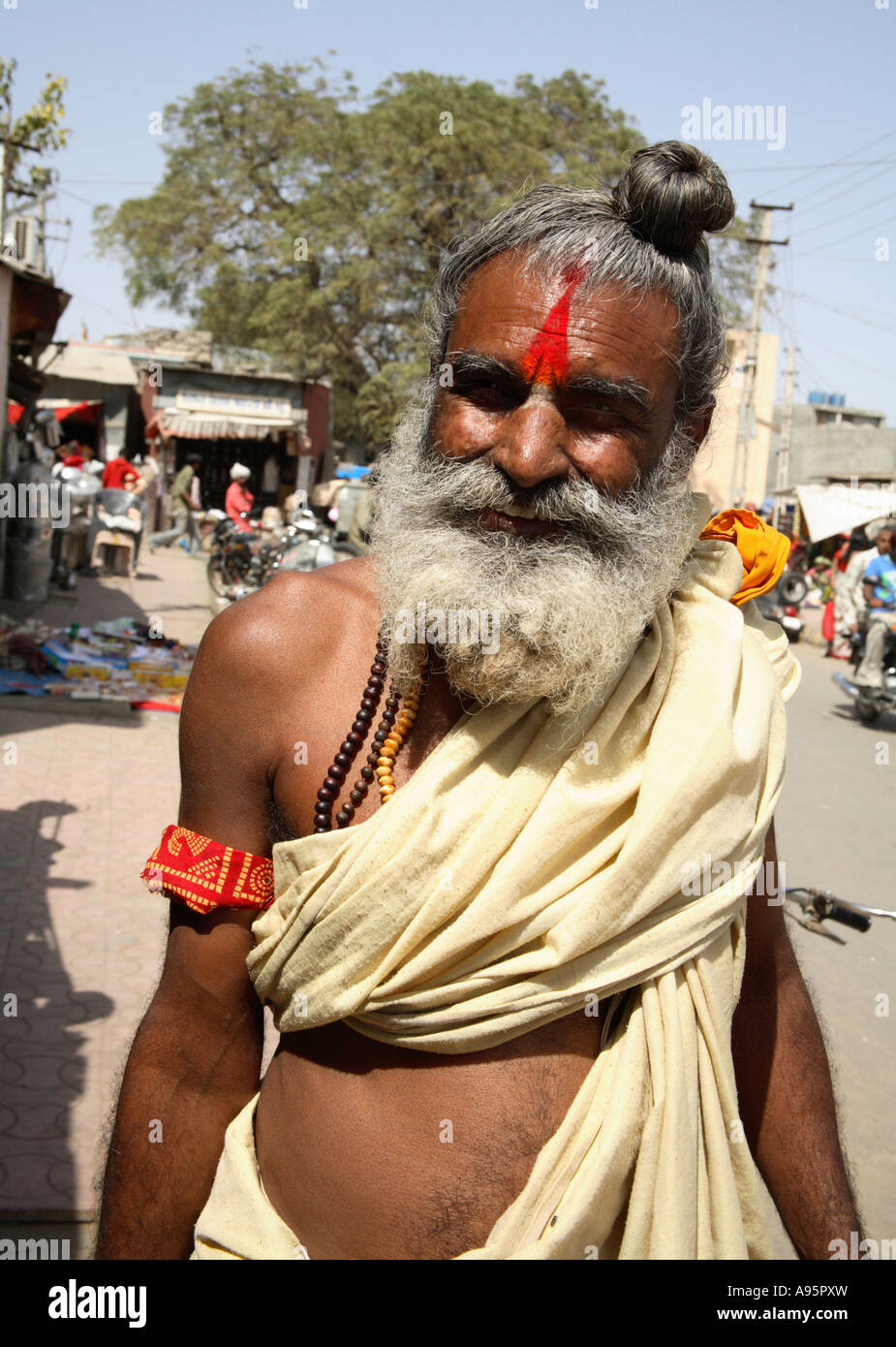 Holy Man (Sadhu) walking streets of Anjar, Gujarat, Kutch, India Stock ...