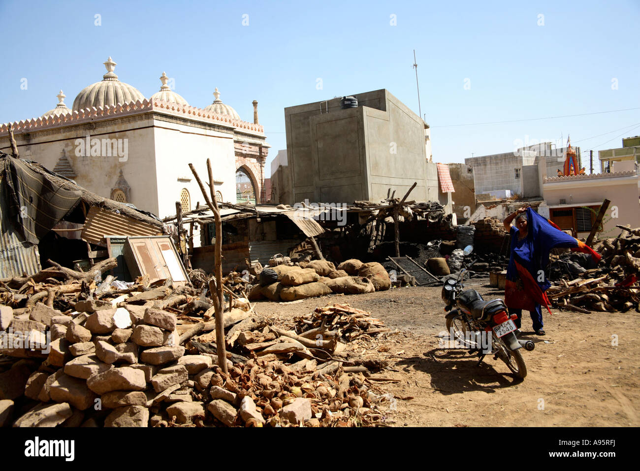 Bhuj townscape being rebuilt after 2001 Gujarat earthquake, India Stock ...
