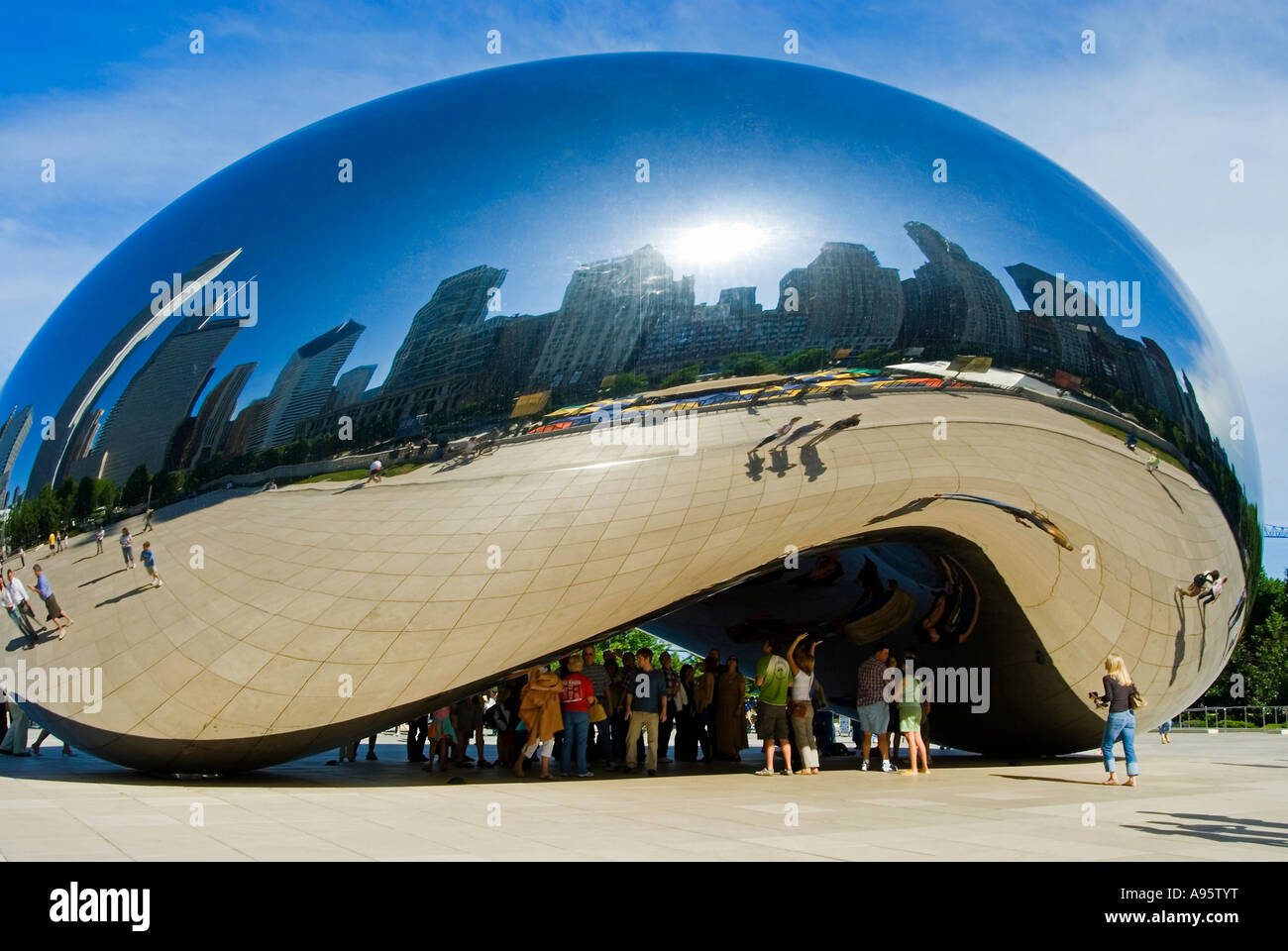Chicago's Cloud Gate or Bean Sculpture / Millennium Park Stock Photo ...