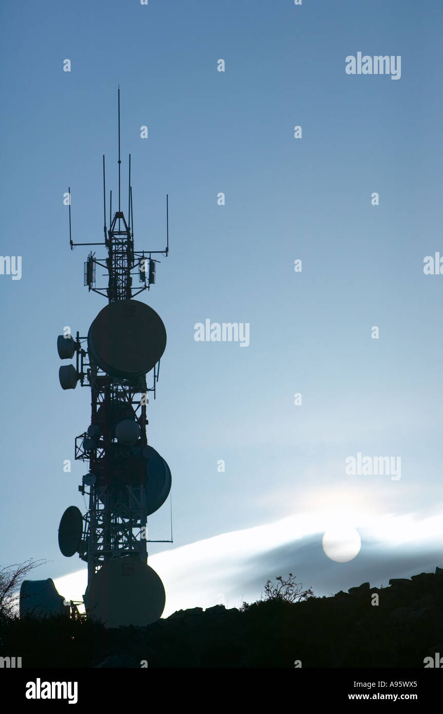 Telephone and television repeater towers Stock Photo - Alamy