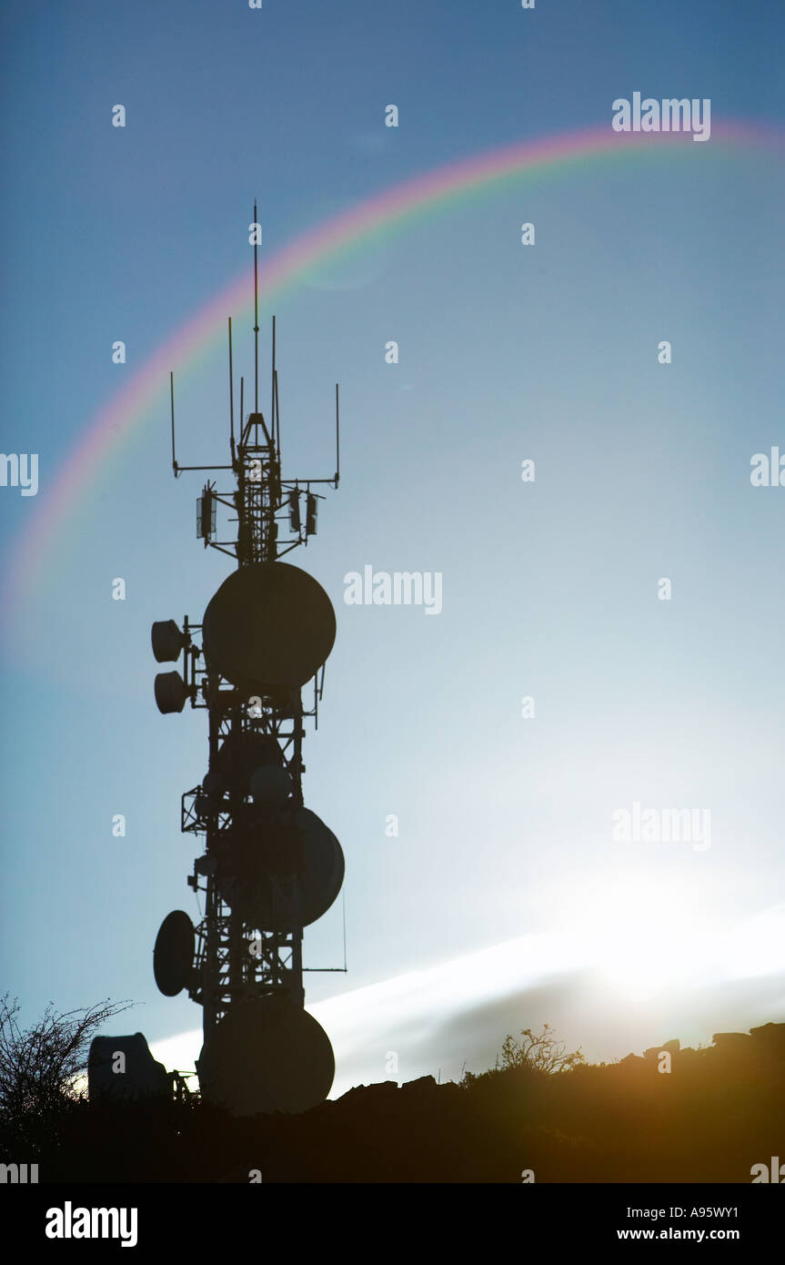 Telephone and television repeater towers Stock Photo - Alamy
