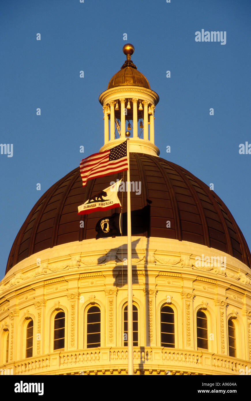 California Sacramento Capitol Building Dome flag Stock Photo - Alamy