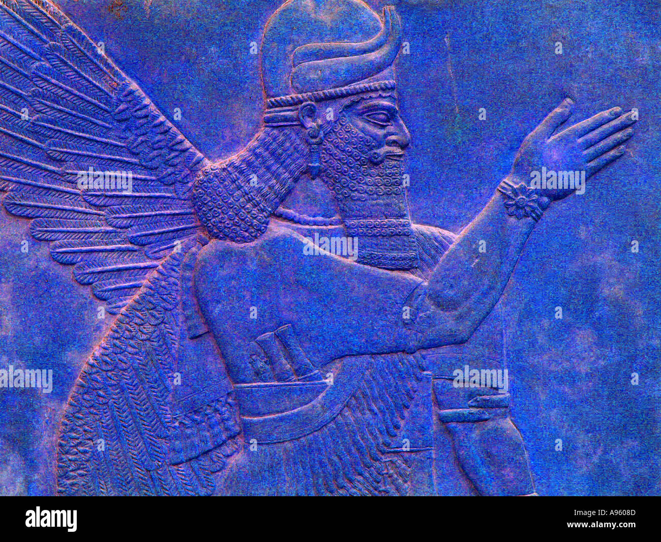Detail from an Assyrian frieze at the British Museum London Stock Photo ...