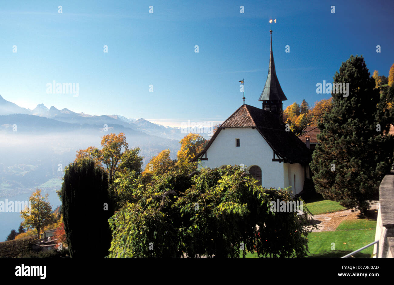 The church at Beatenberg Switzerland Stock Photo - Alamy