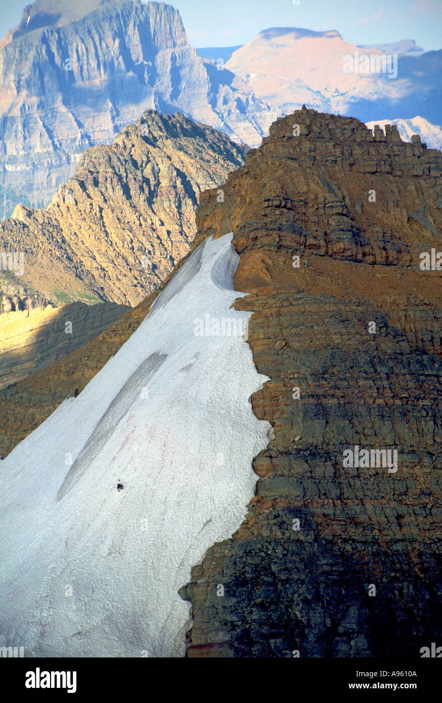 Climber on Gunsight Peak Stock Photo - Alamy