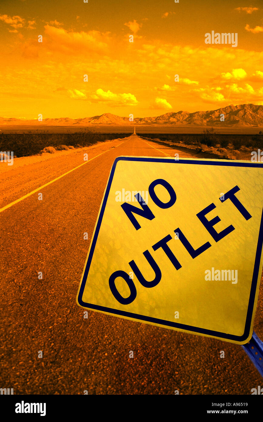 No outlet road warning sign hi-res stock photography and images - Alamy