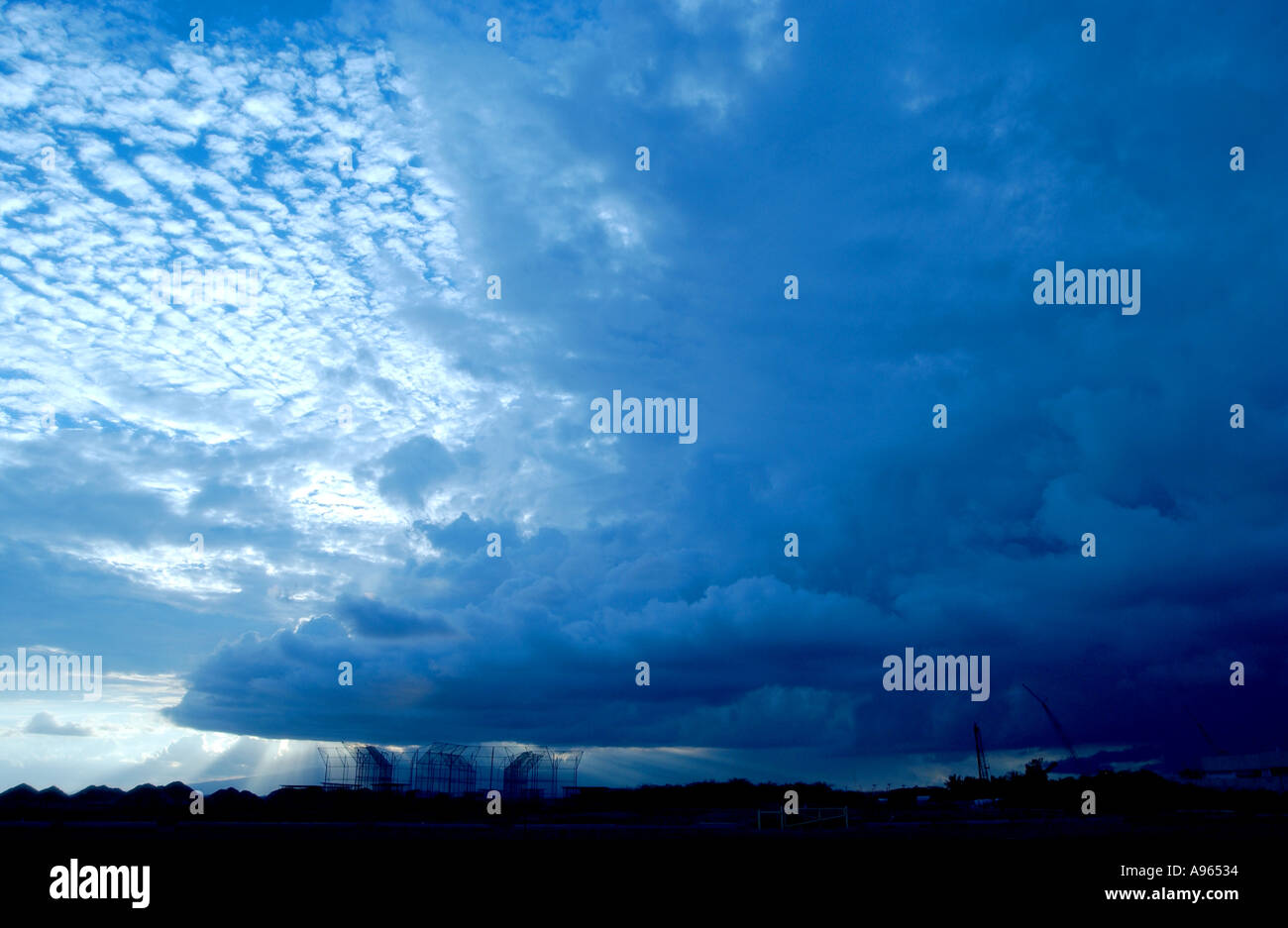 Horizontal color image of clouds at dusk Stock Photo - Alamy