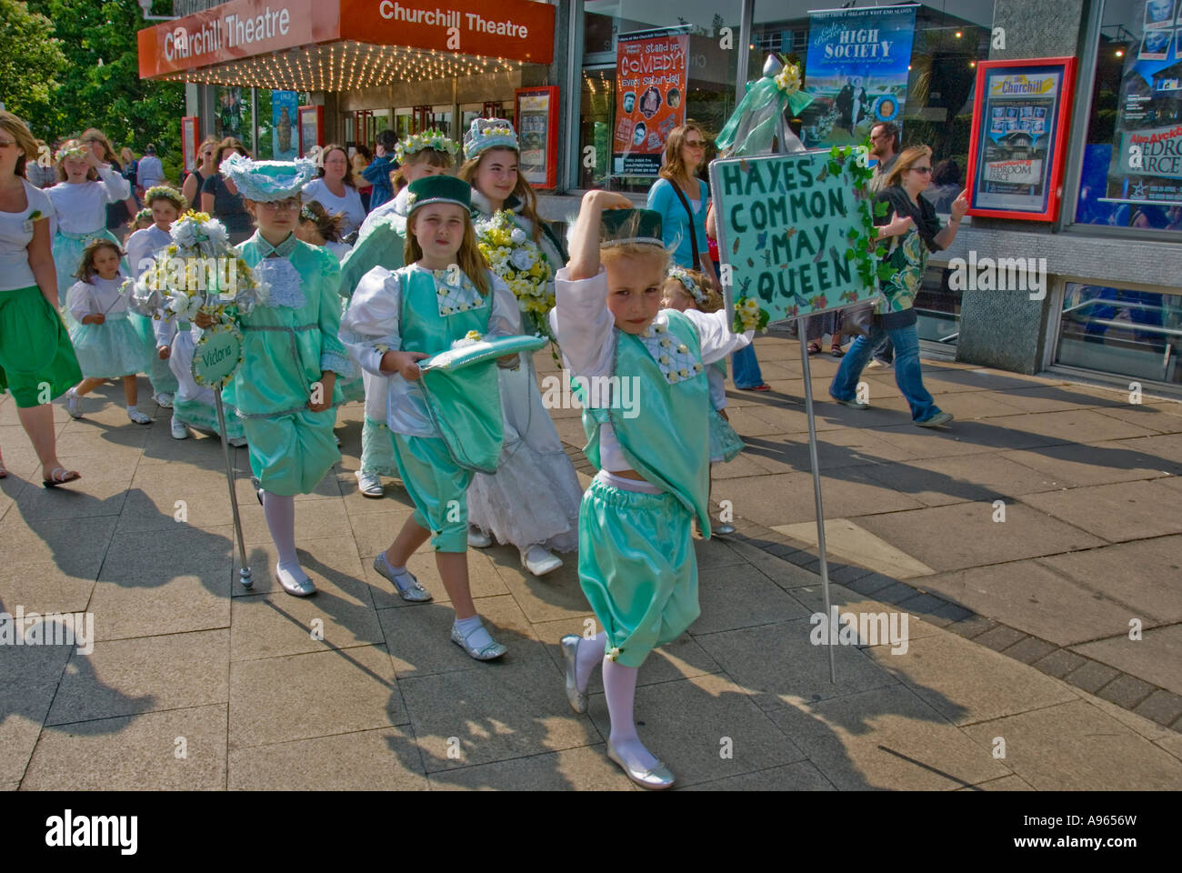 Hayes Common May Queen and attendants as the procession returns from ...