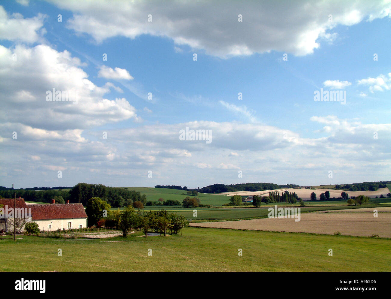 Country landscape in the Loire valley Touraine region France Stock ...