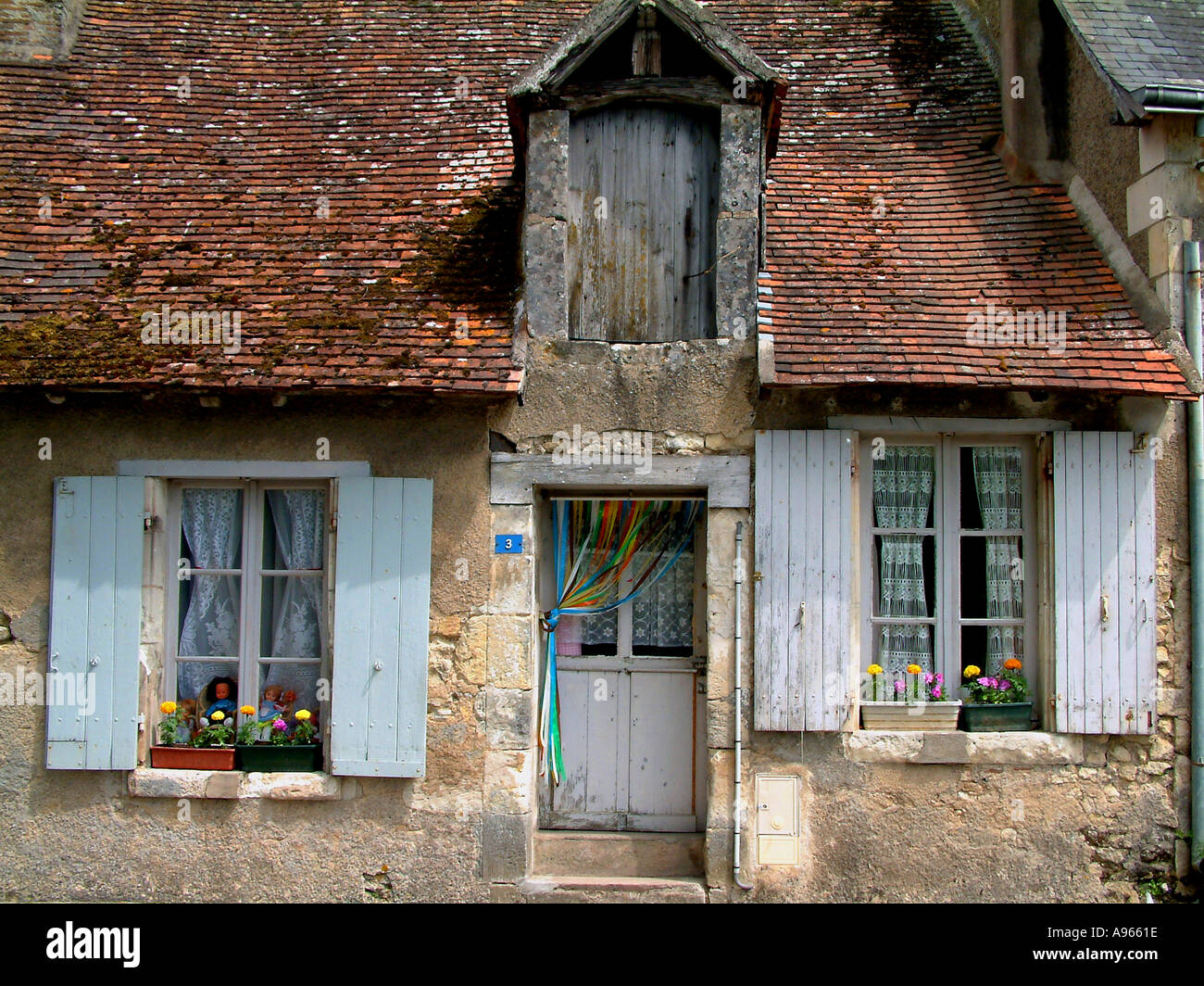 Typical French cottage in the village of Montresor Touraine Region ...