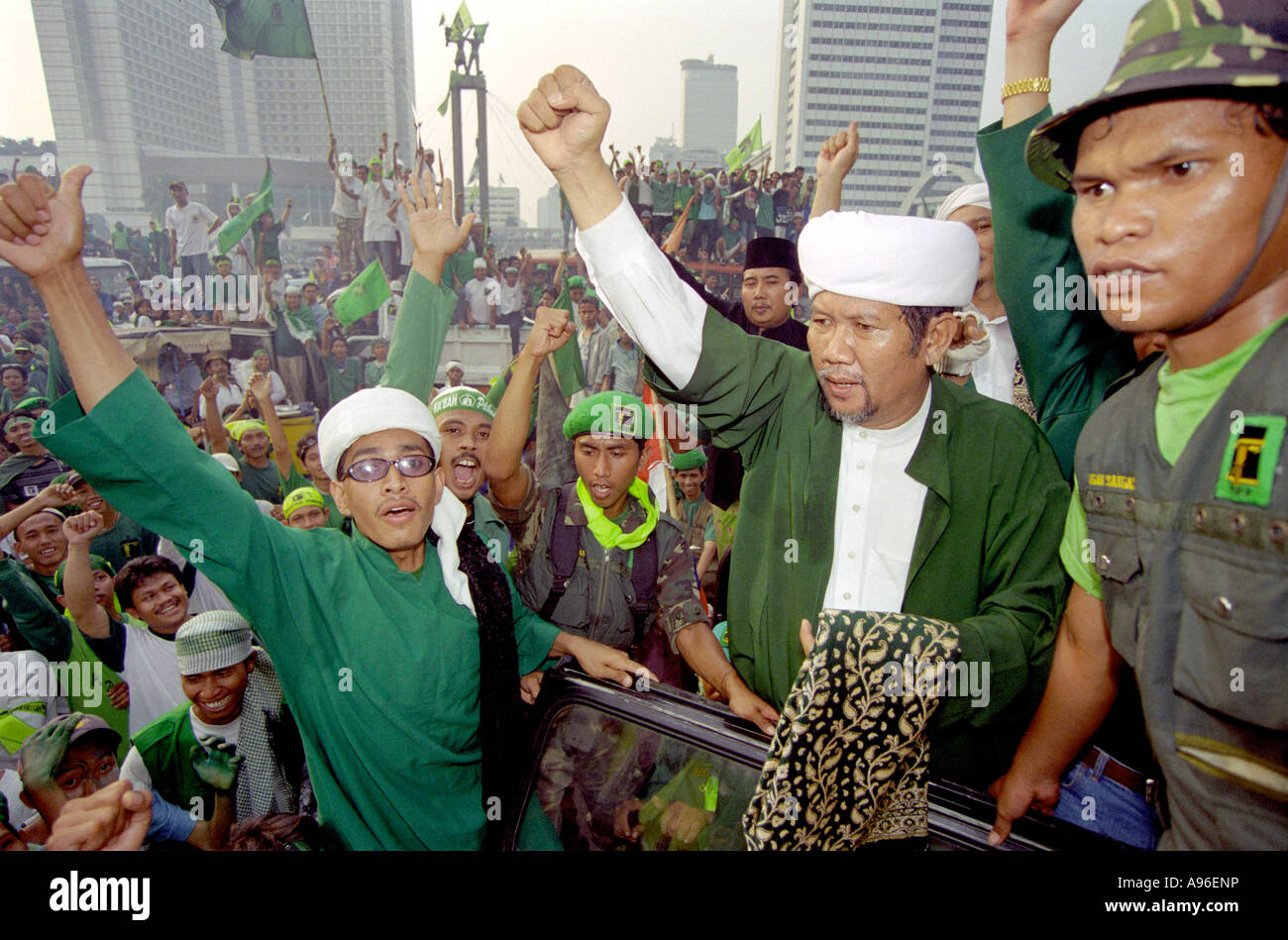 Indonesian Elections a religious leader of the PPP party campaigns in ...