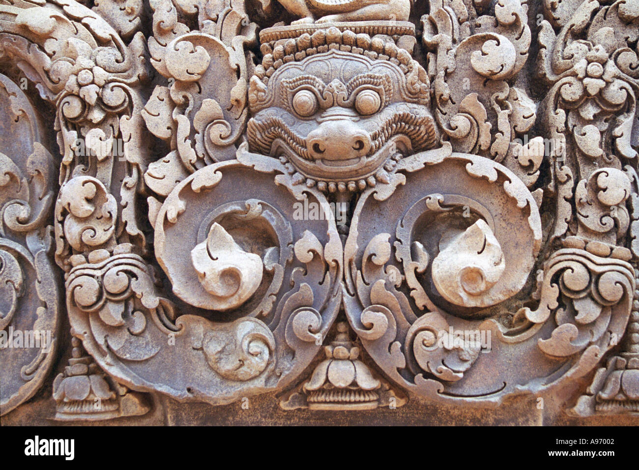 Carving from Angkor temples in Cambodia Stock Photo - Alamy