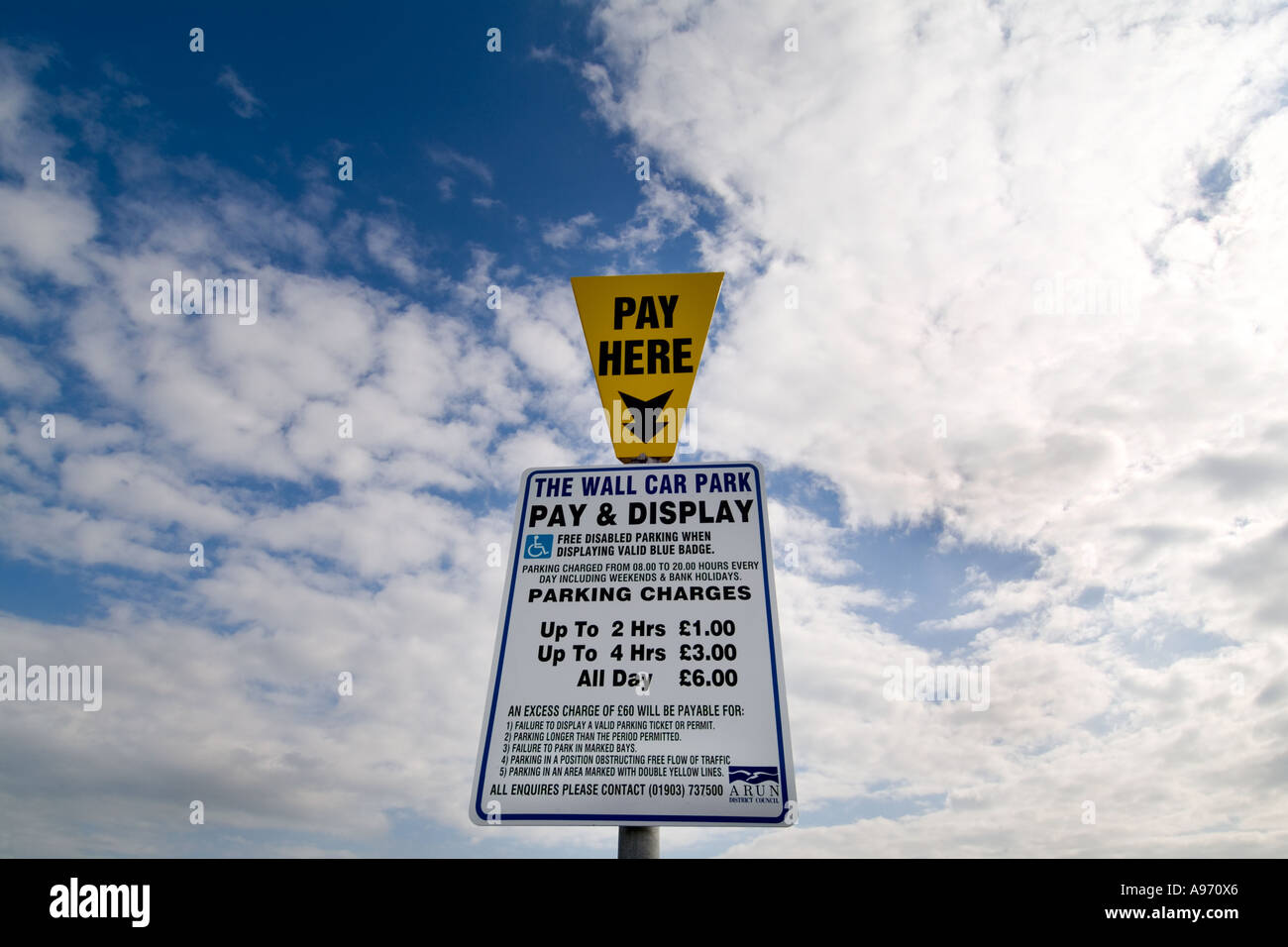 pay and display car parking sign Stock Photo - Alamy