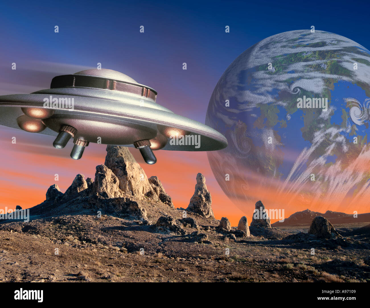 Spaceship crash landing hi-res stock photography and images - Alamy