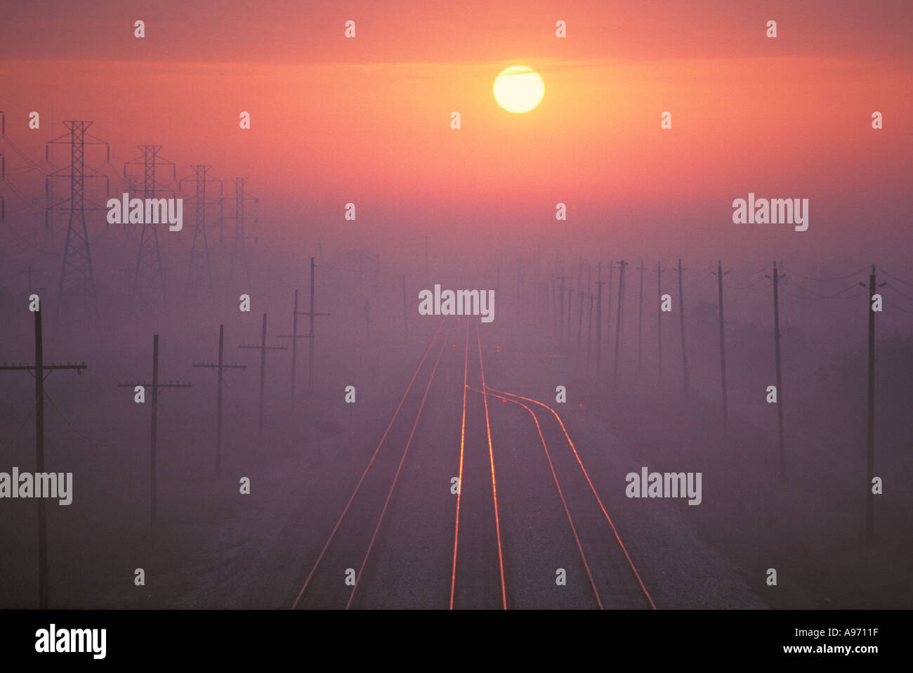 Railroad Tracks Horizontal Version Stock Photo - Alamy