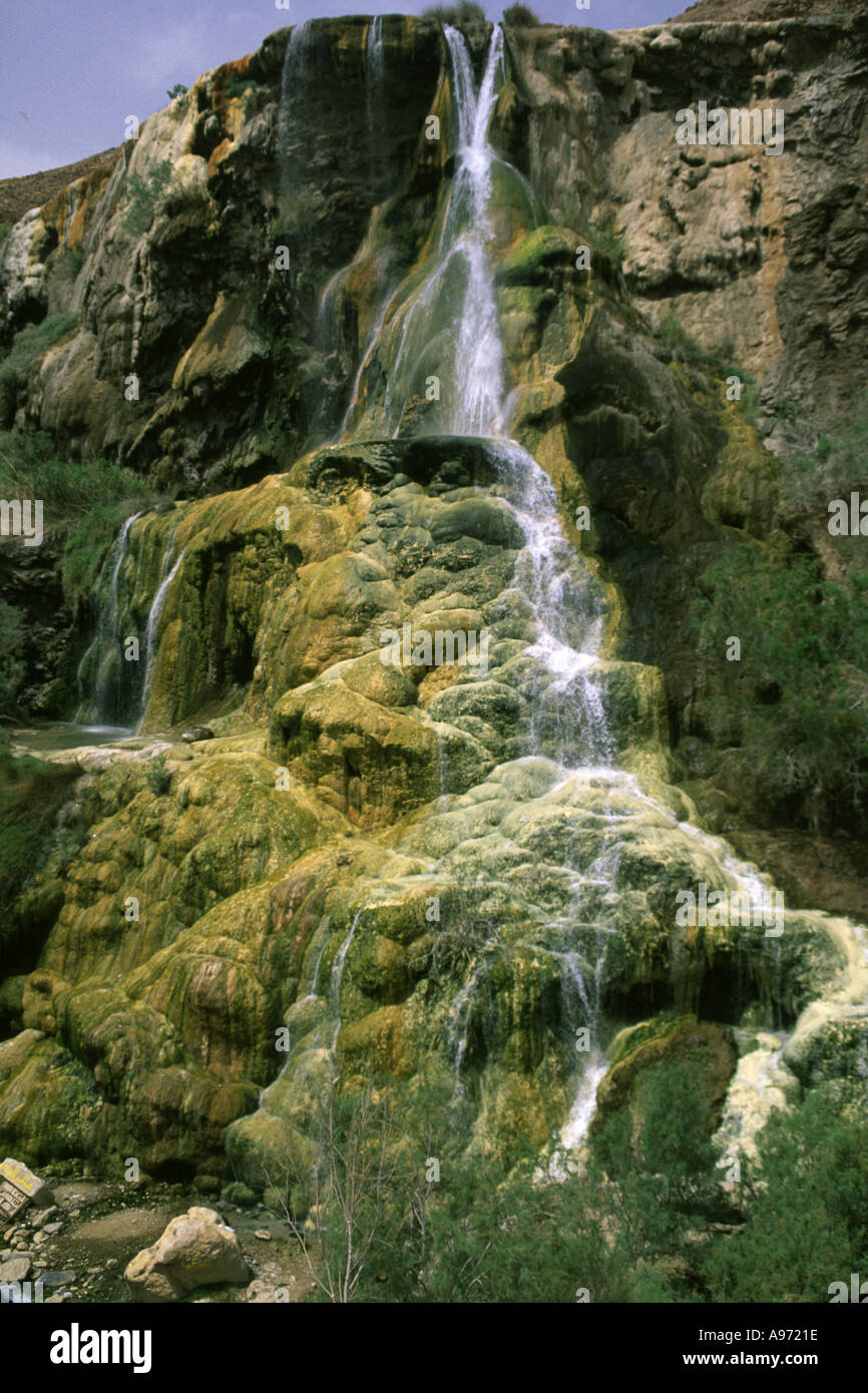 Hammamat Main hot springs Wadi Zerqua Ma in Kings Highway Jordan Stock ...
