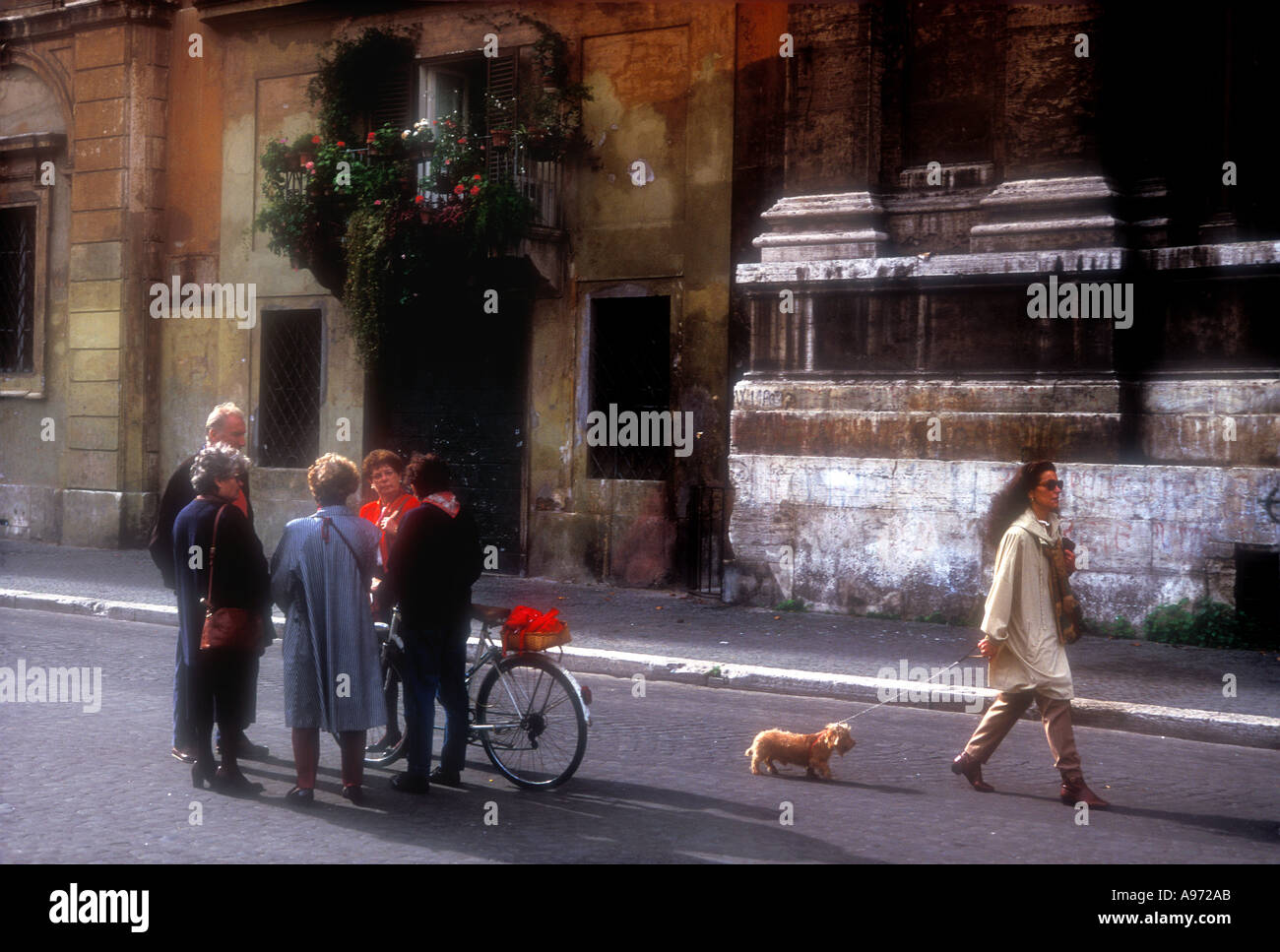 A typical Italian street scene in the Piazza Navona Rome Italy Stock ...