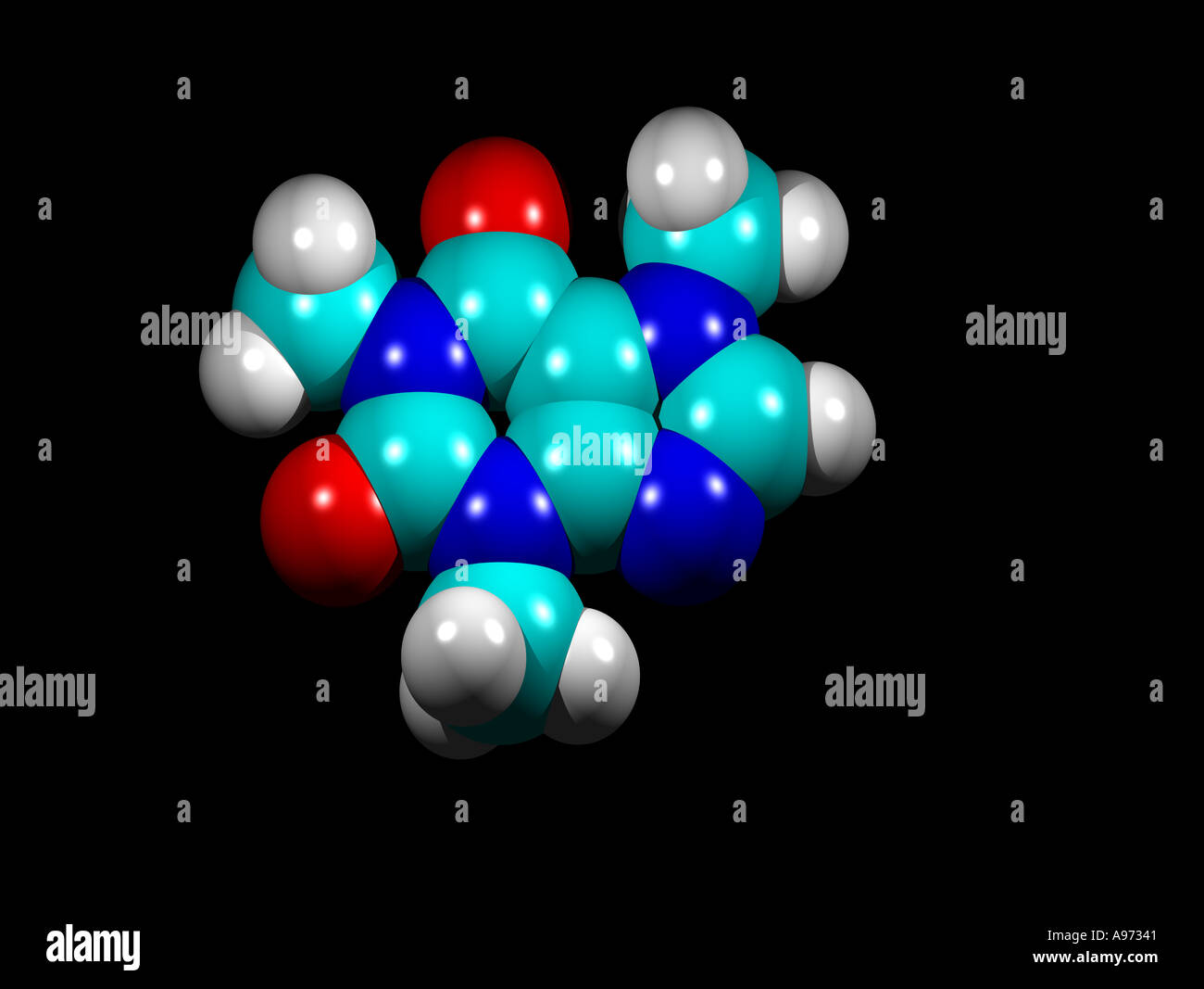 Caffeine stimulant molecule hi-res stock photography and images - Alamy